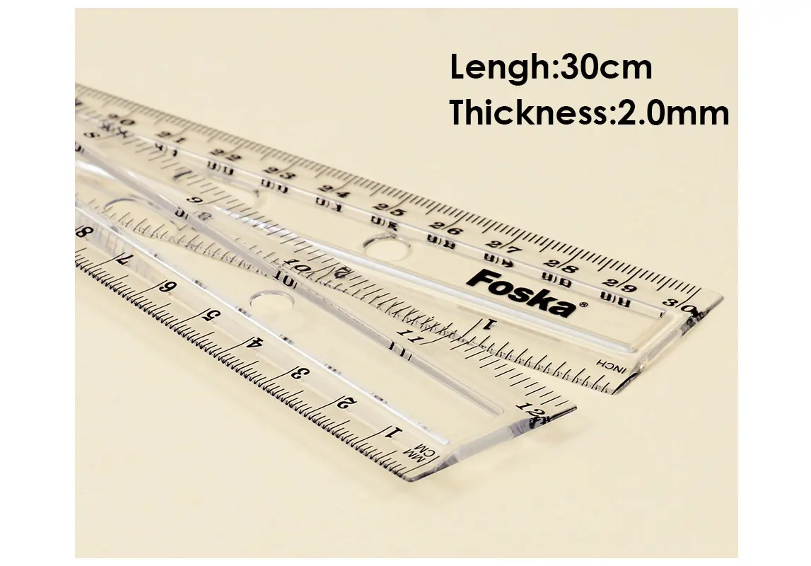 Foska Hot Sale 30cm Plastic Straight Ruler - Buy Ruler,Plastic Ruler ...