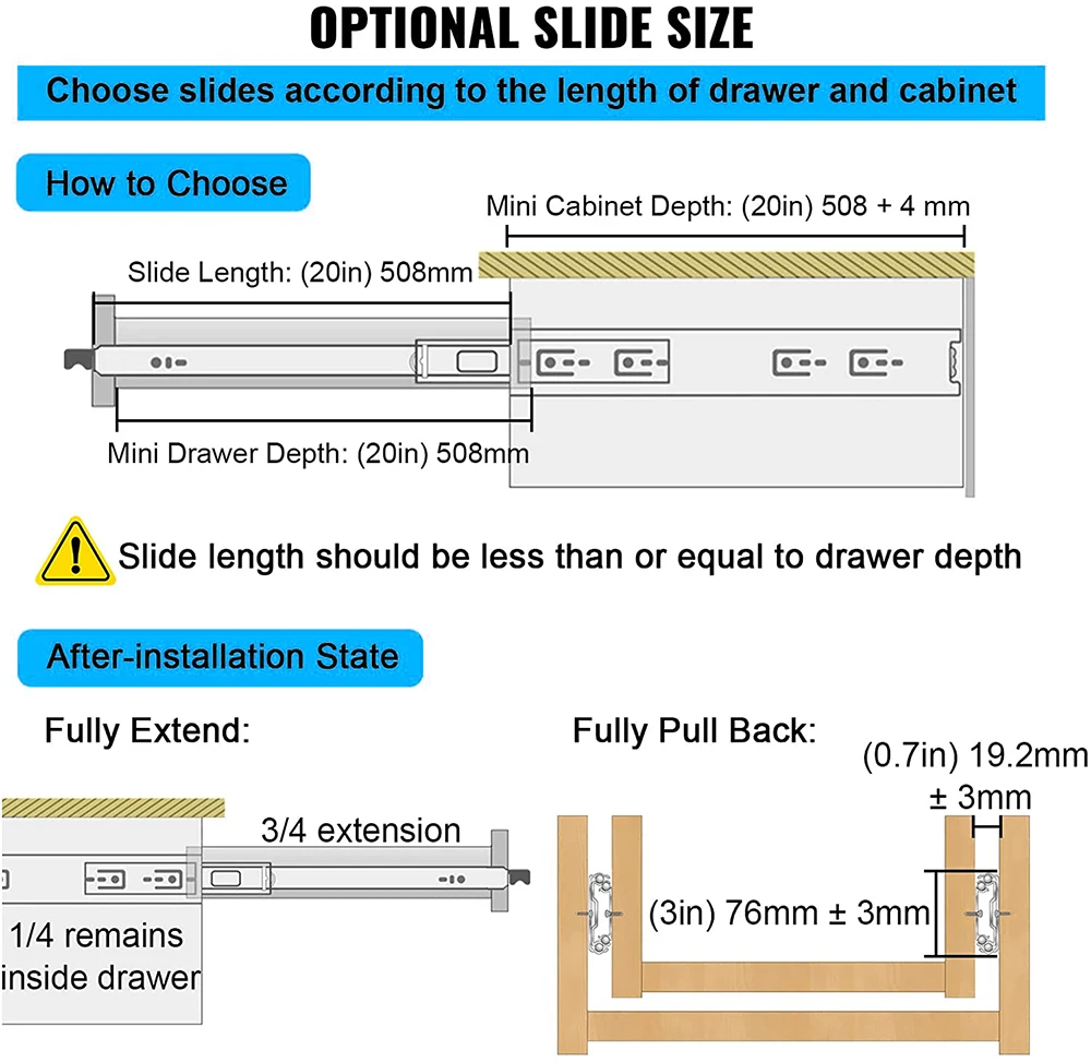 Double-locking Extra-heavy-duty Slides Loads Up To 400 Lb,With Locking ...