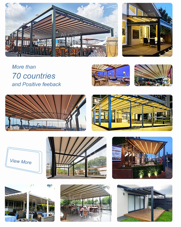 Motorized Retractable Pergola - Durable PVDF Coated Awnings