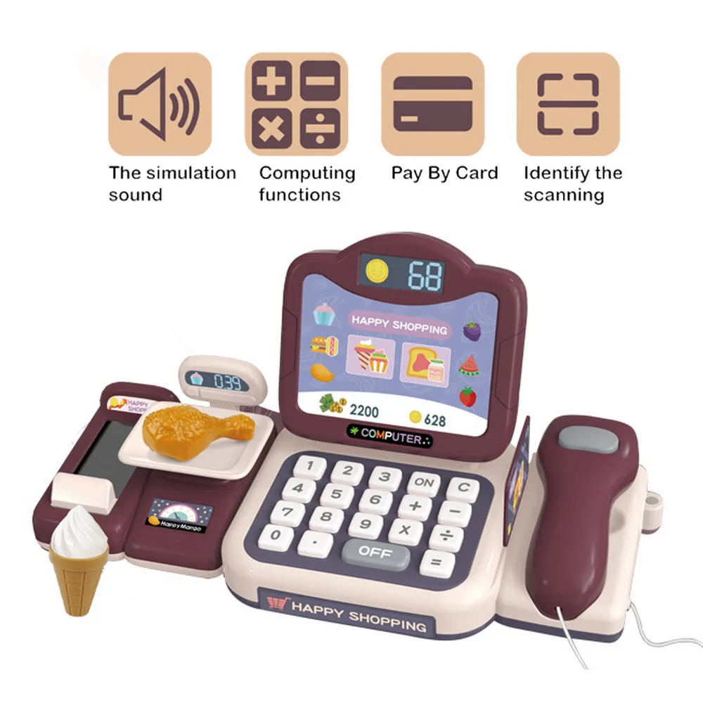 Preschool Kids Pretend Play House Simulation Shopping Cashier ...
