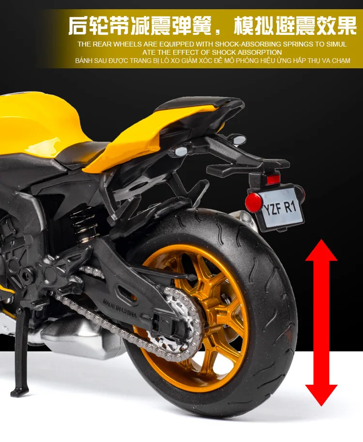 Simulation Die Casting 1:12 Yamaha R1 Alloy Motorcycle Model Alloy Car ...