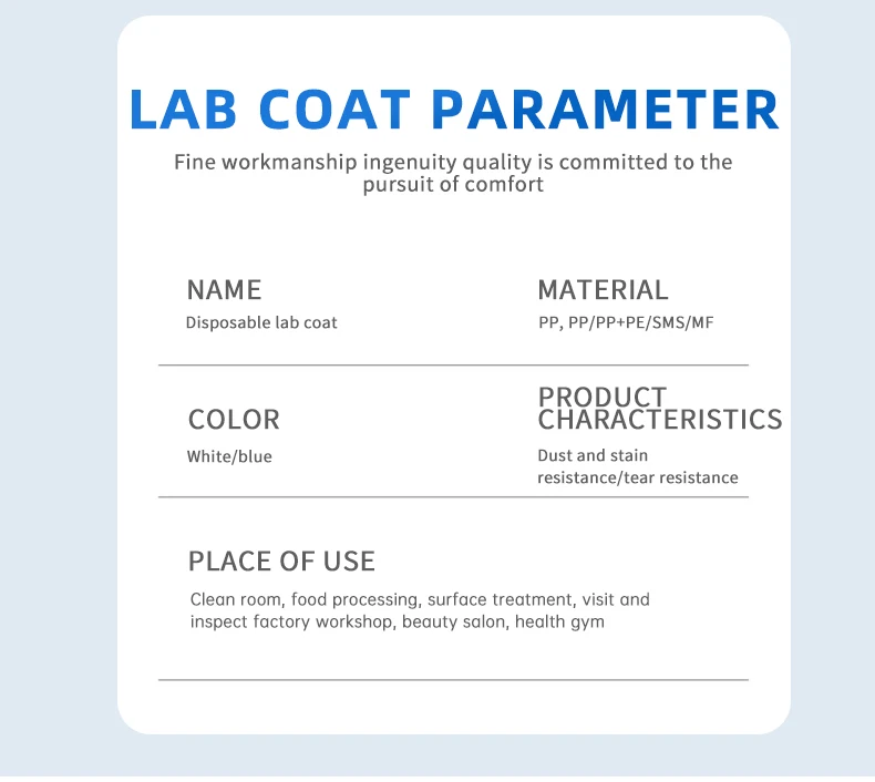 Professional Lab Coat White Laboratory Coat Workwear Polyester Cotton ...