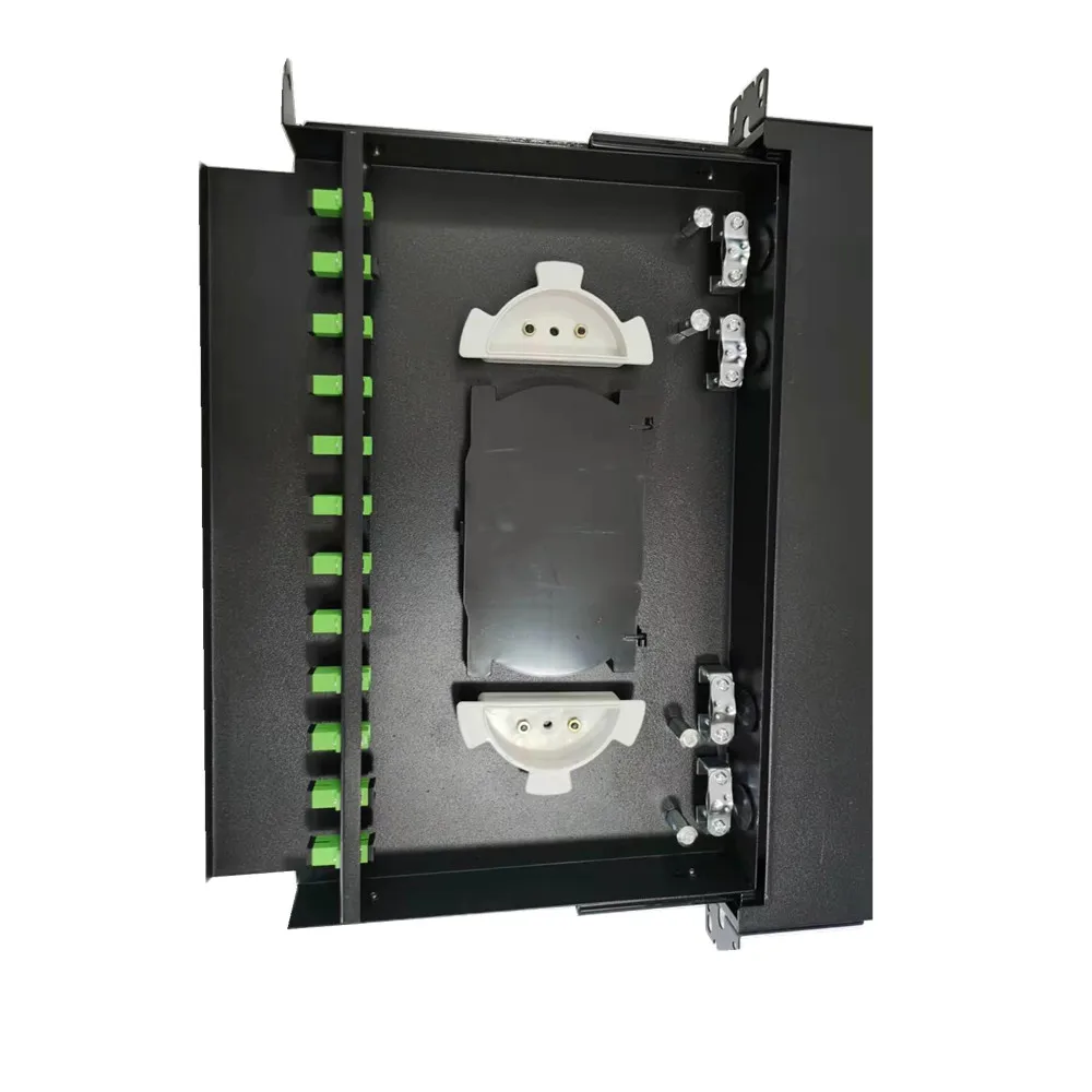 19" Rack Mount Fiber Distribution Patch Panel 1u With 24 Ports Sc ...