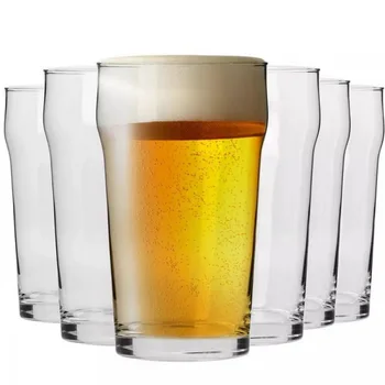 Large Beer Glass Nonic Set - 6-piece Collection - 16.9 Oz (500 Ml ...