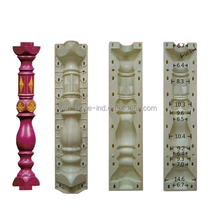 Precast Concrete Plastic Baluster Pillar Mold Cement Balustrade Mould ...
