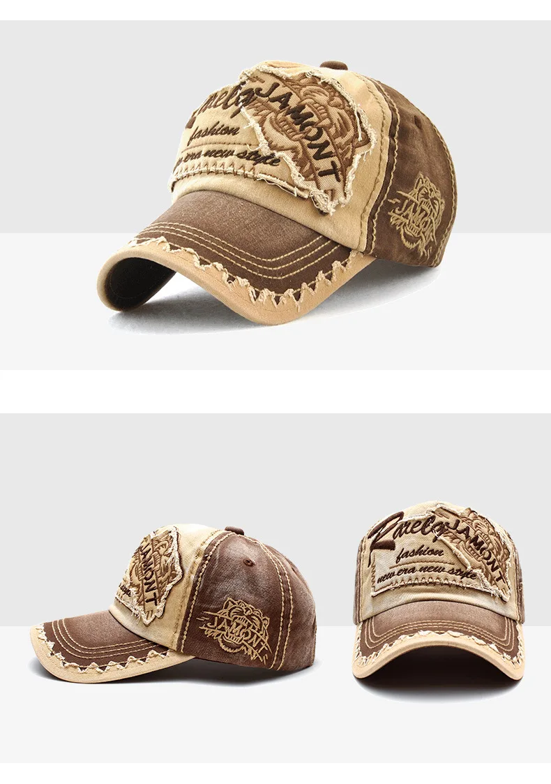 Unisex Stylish Embroidery Logo Patch Distressed Worn-out Baseball Cap ...