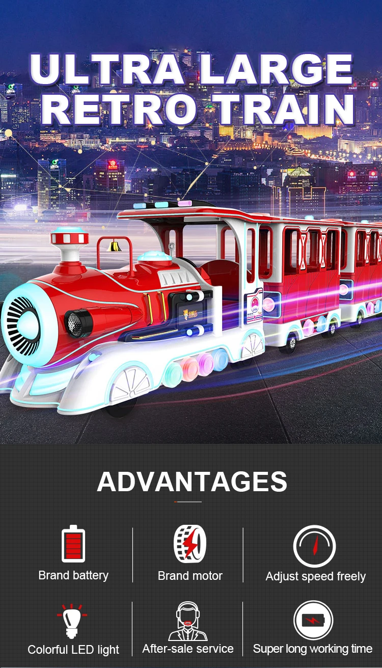 HAOJILE Ultra Large Retro Train - Fun Electric Ride