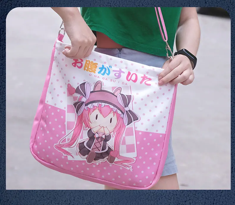 Custom Anime Design Canvas Satchel - Trendy Messenger Bag