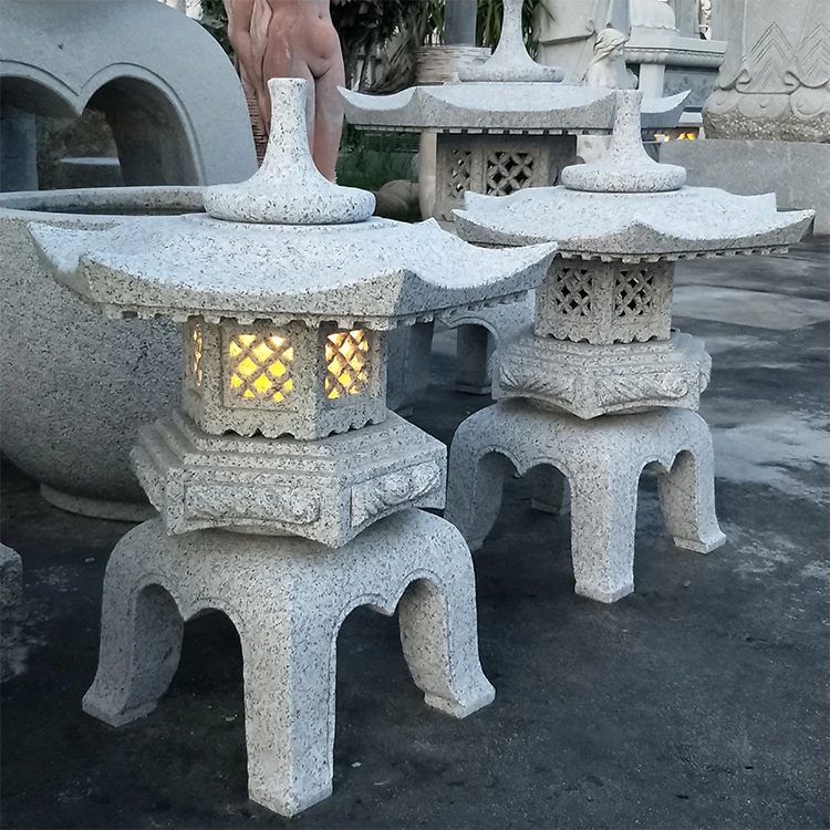 Japanese Style Garden - Stone Pagoda and Lanterns
