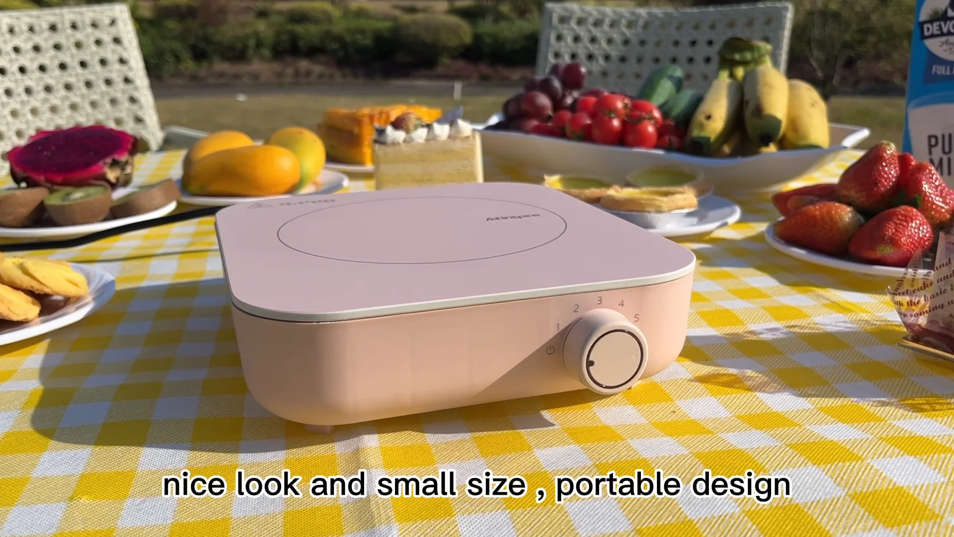 New Fashion Pink Small Size Cooktop Hotpot Induction With Knob Stove ...