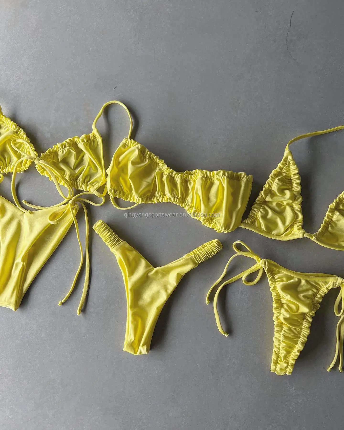 Custom Girl Swimwear Oem Thong Two Pieces Swimwear Swimsuit Triangle ...