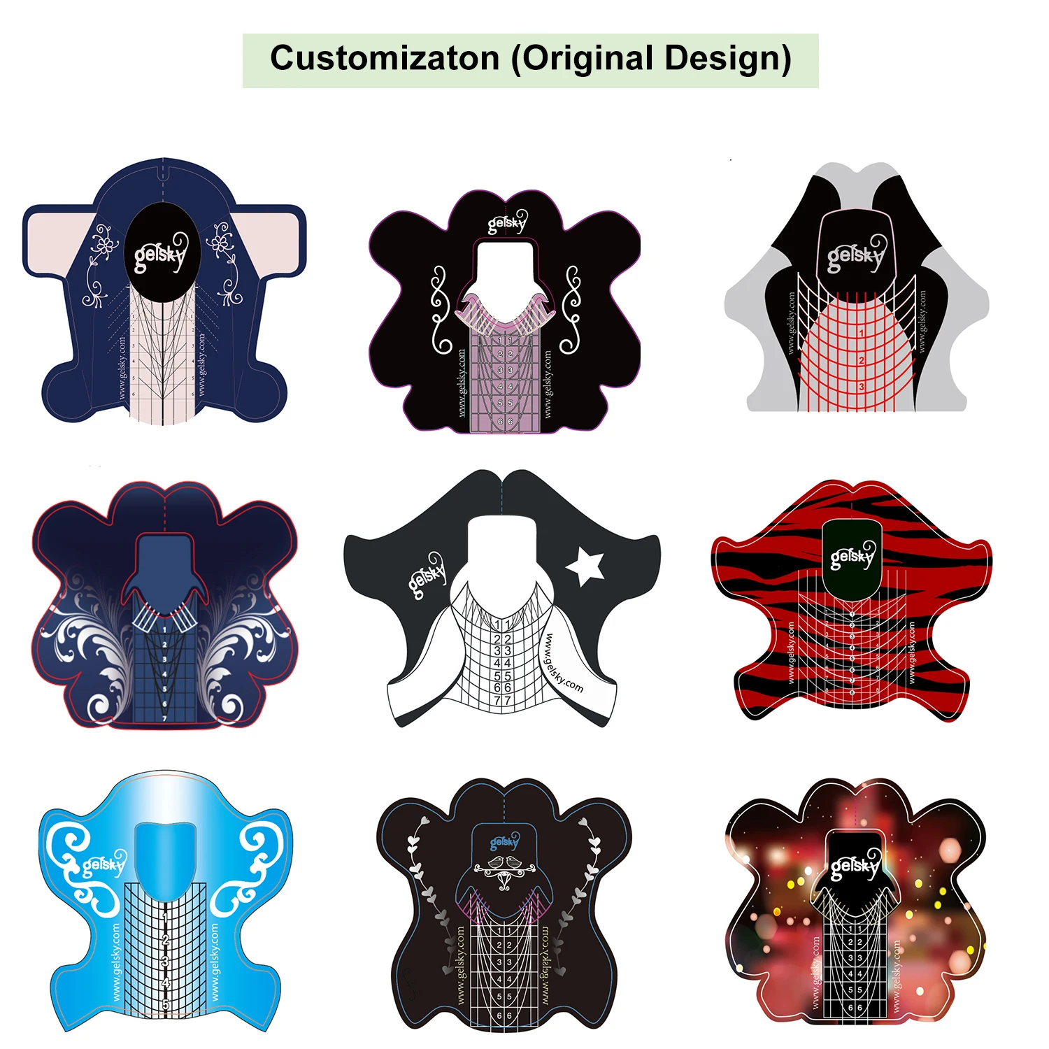 Gelsky Nail Form Alluminio Nail Form Extension 500pcs Aluminium Paper ...