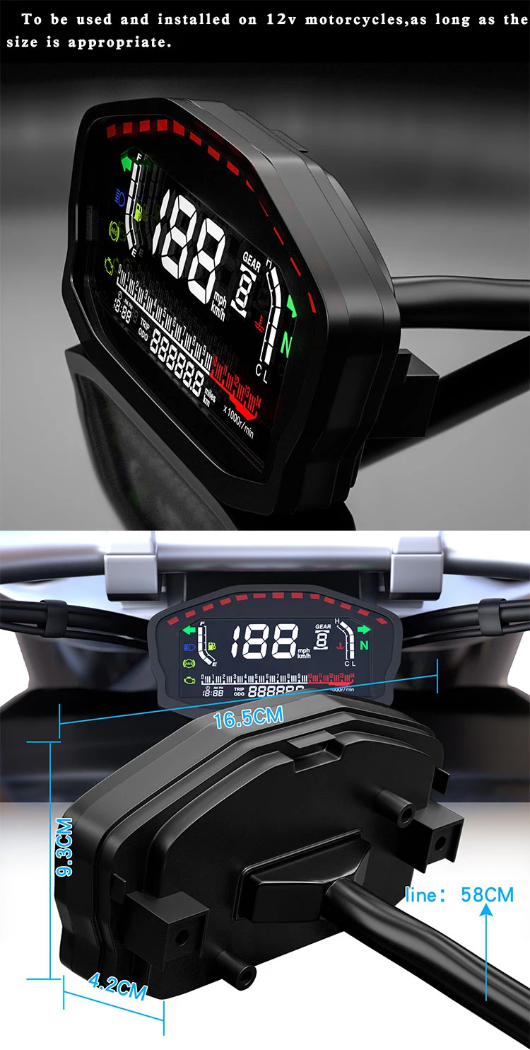 Universal Motorcycle Digital Dashboard - Reliable & Versatile