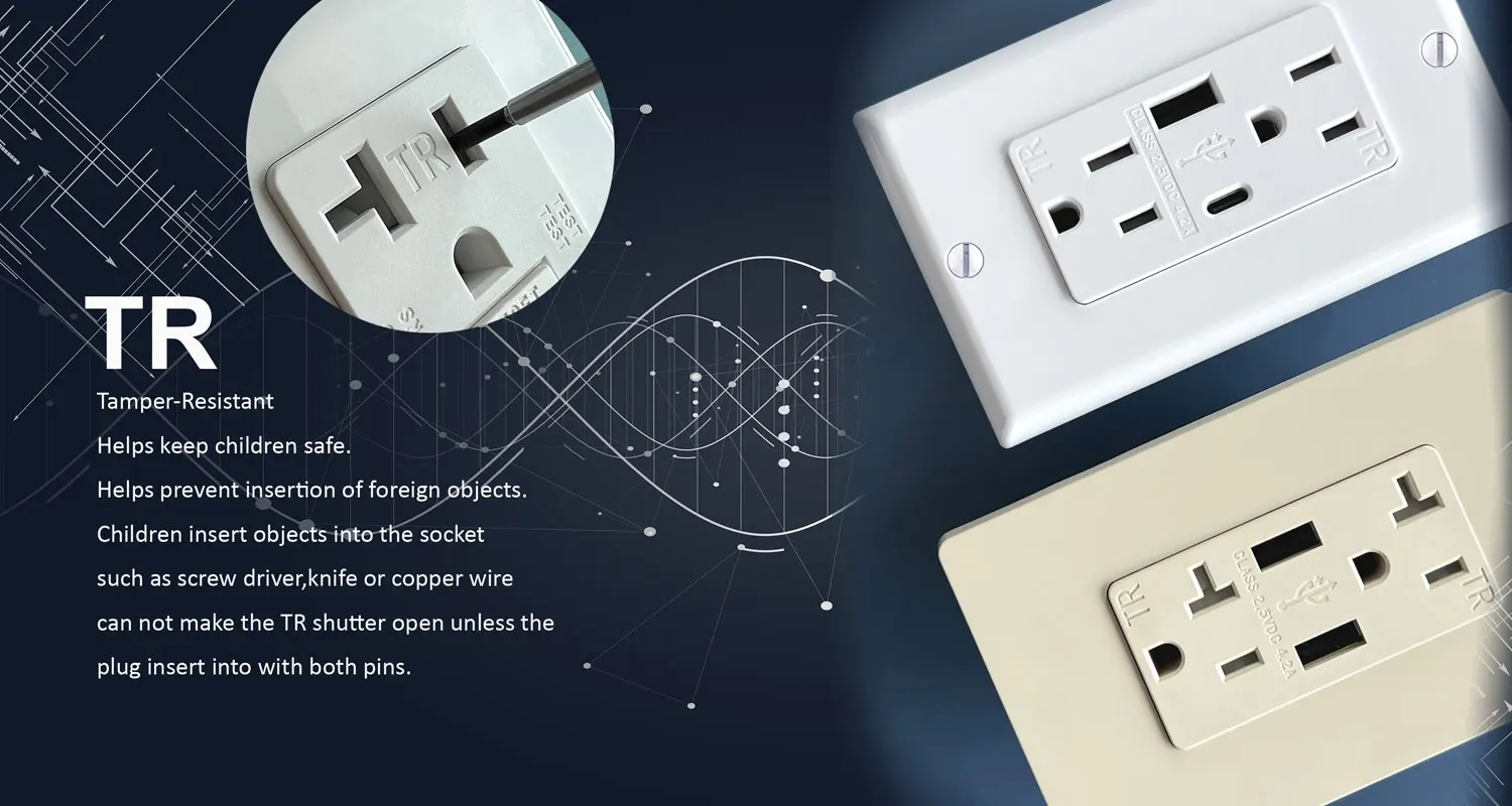 Compatible Ftr15c-3600 Usb Electrical Wall Outlet Combo Plug With 2 ...