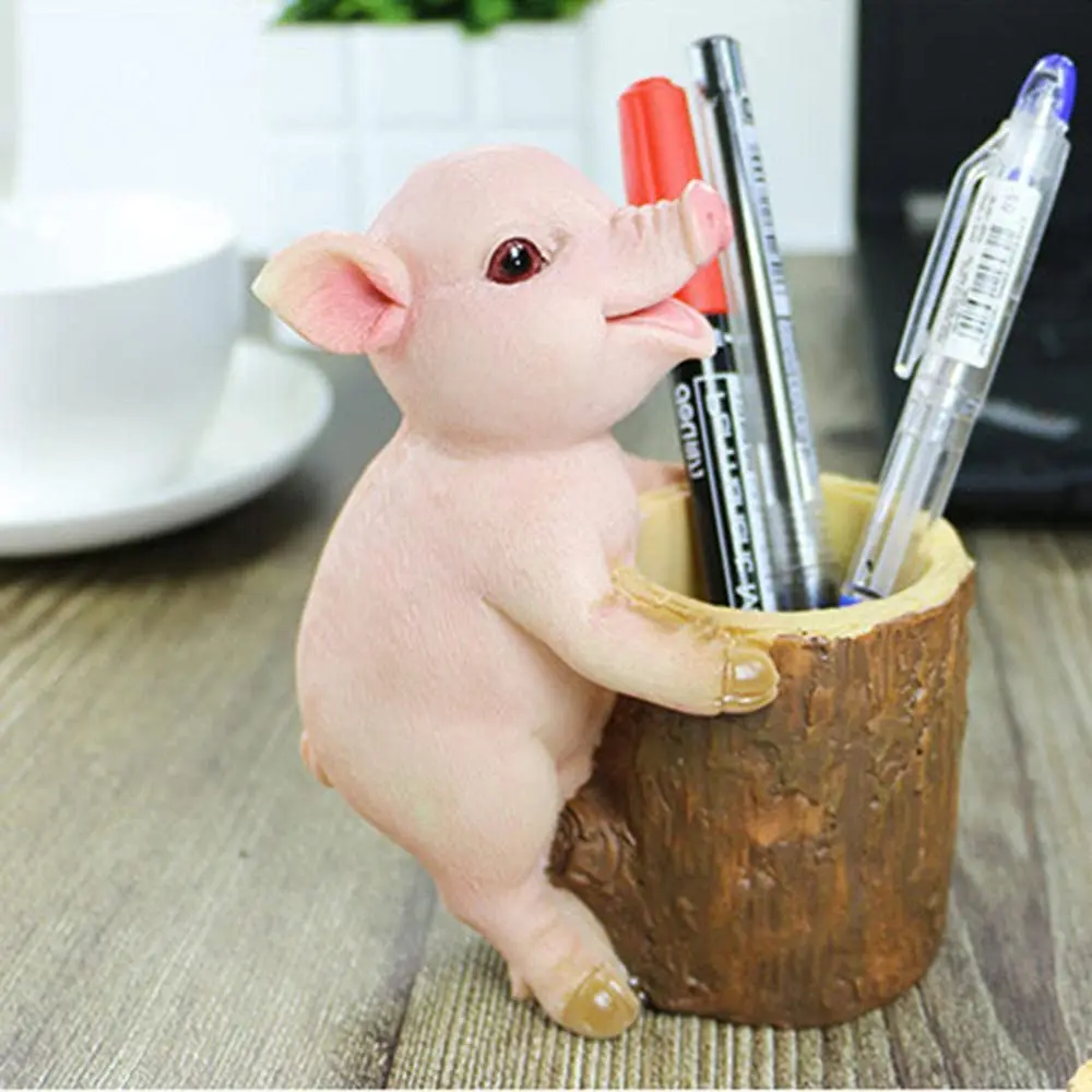2024 Cute Statue Simulation Pig Storage Pen Holder Custom Pig Pen ...