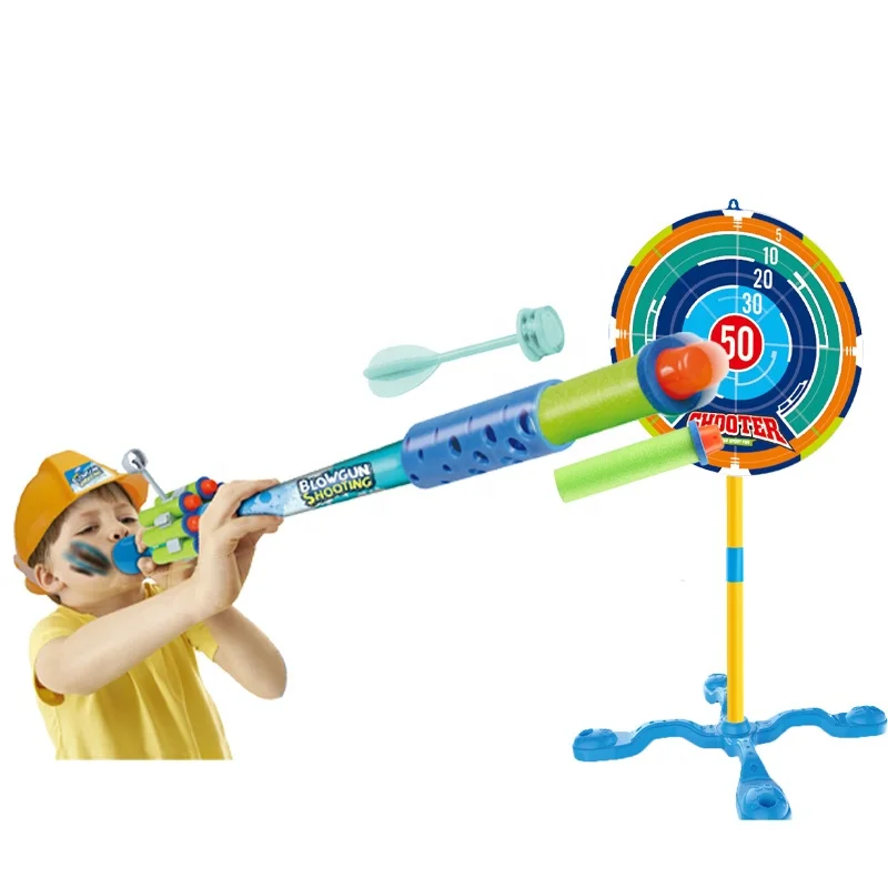 2024 Kids Toy Boy Throwing Darts Blowgun Shooting Game