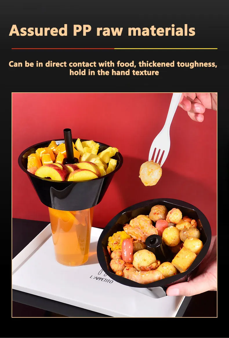 Jimi Disposable Takeaway Food Grade Plastic Cup With Snack Dessert ...