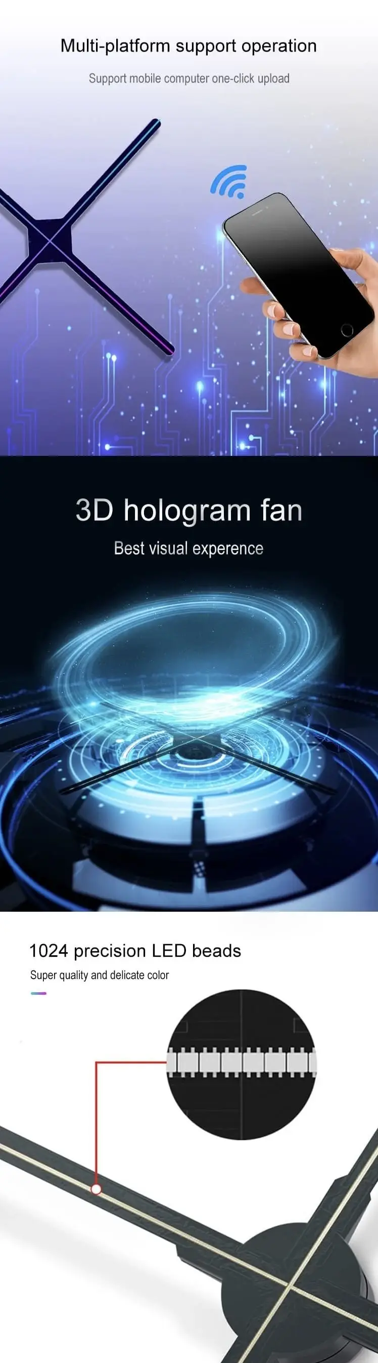 Next Generation Ventiladores Holograficos 3d Led Fan Hologram Advertising Holographic Display ...