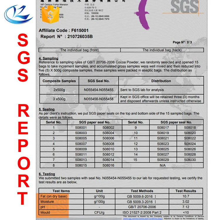 Wholesale High Quality Pure Ghana Dark Brown Alkalized Cocoa Powder Fat ...