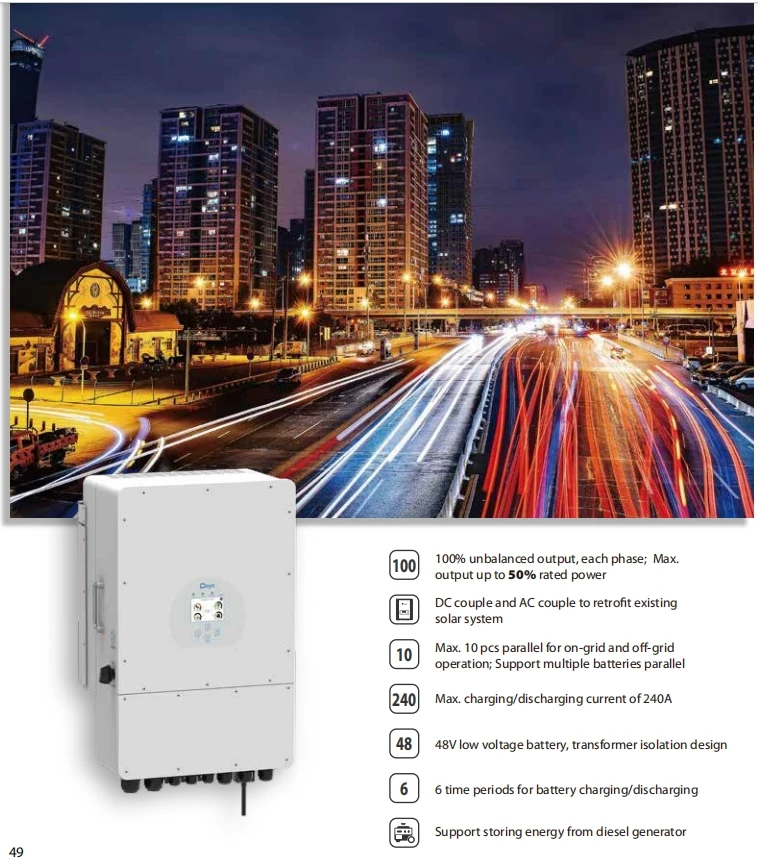 Deye Hybrid Inverter 48v 5kw 8kw 10kw 12 Kw 3 Phase Solar Inverter For ...