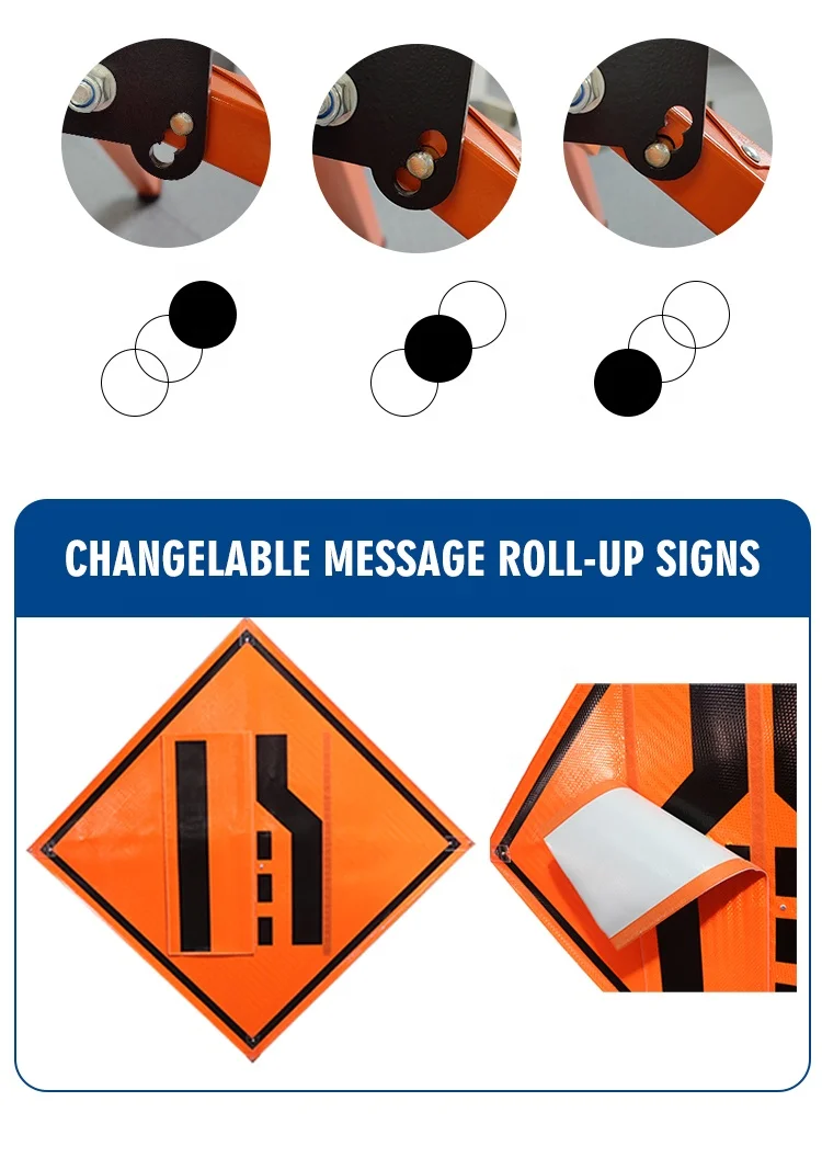 Road Construction Signs Traffic Upright Warning Folding Reflective Road ...