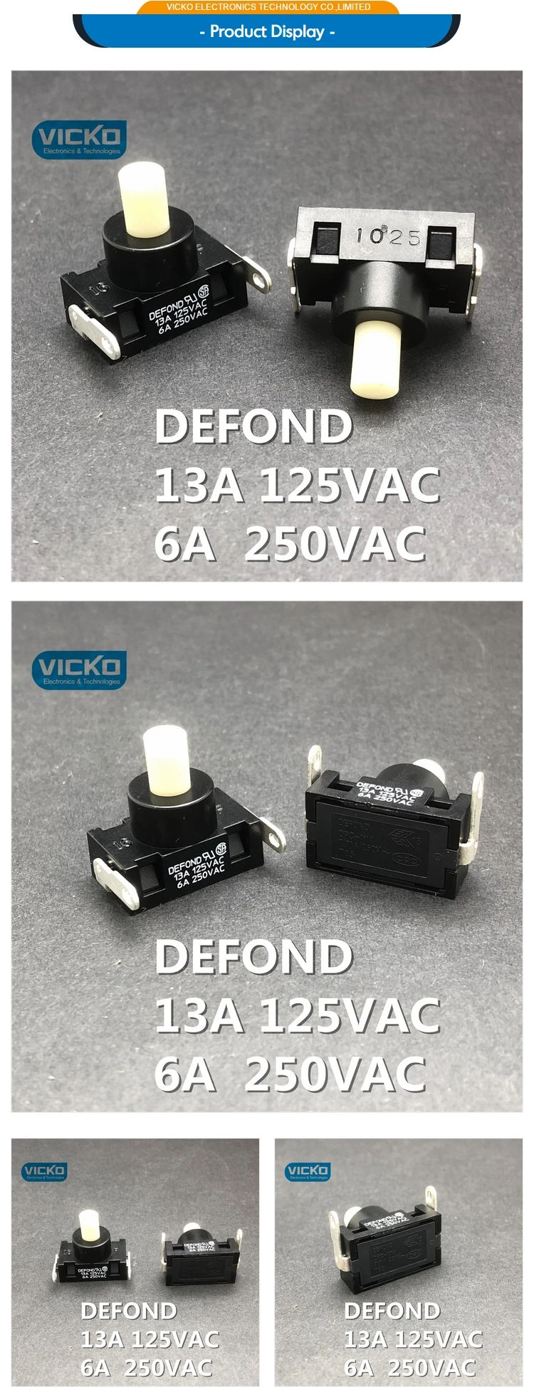 Defond Switch 13A 125VAC - Reliable Power Control Solutions