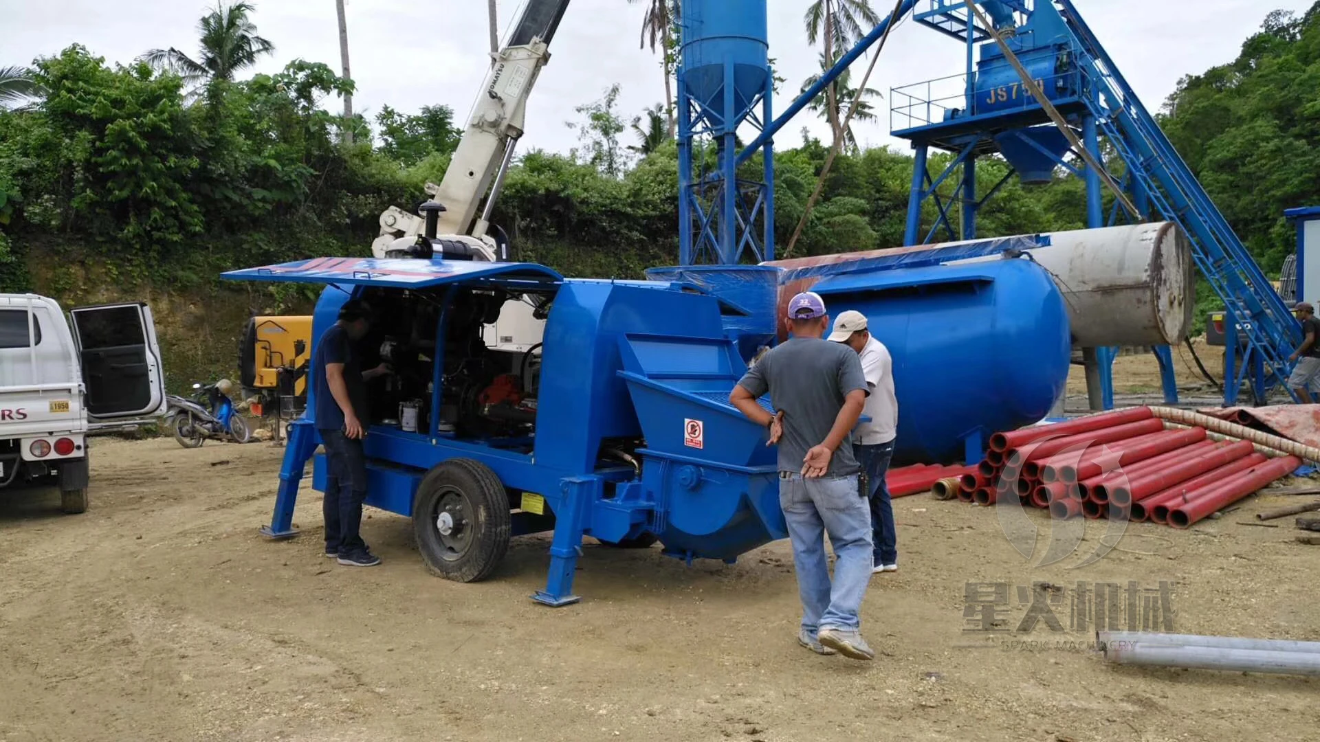 Fireproofing Concrete Pump Using In Construction Htbs80 Electric ...