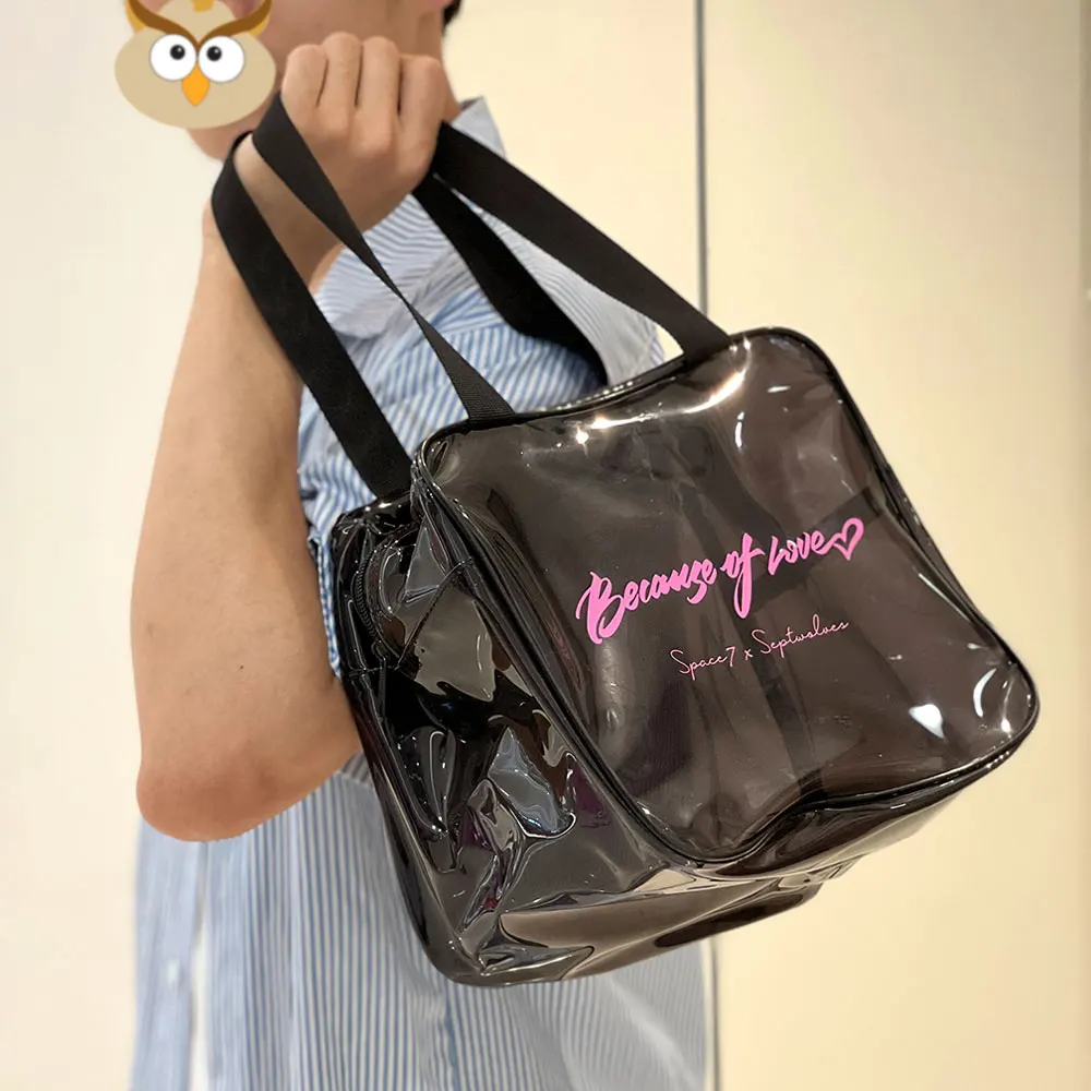 Custom Large Transparent Black PVC Foldable Durable Portable Eco ...