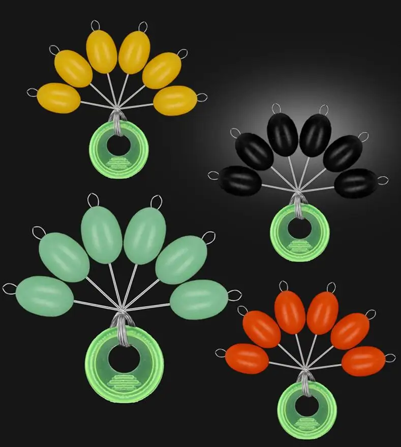 Fishing Bobber Float Rubber Oval Stopper Space Bean Connector Fishing ...