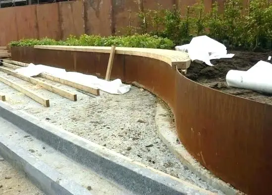 Rust Metal Corten Steel Lawn Edging for Landscape Retaining Wall