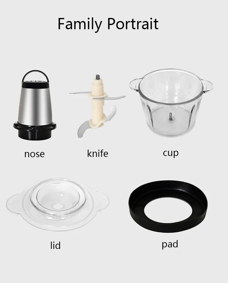 Wholesale 2L 3L 5L Home Use Meat Chopper Meat Grinder Parts Food Processor Stainless Steel ...