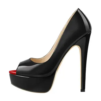 Custom Design Peep Toe Platform Stiletto High Heel Slip On Women Pumps ...