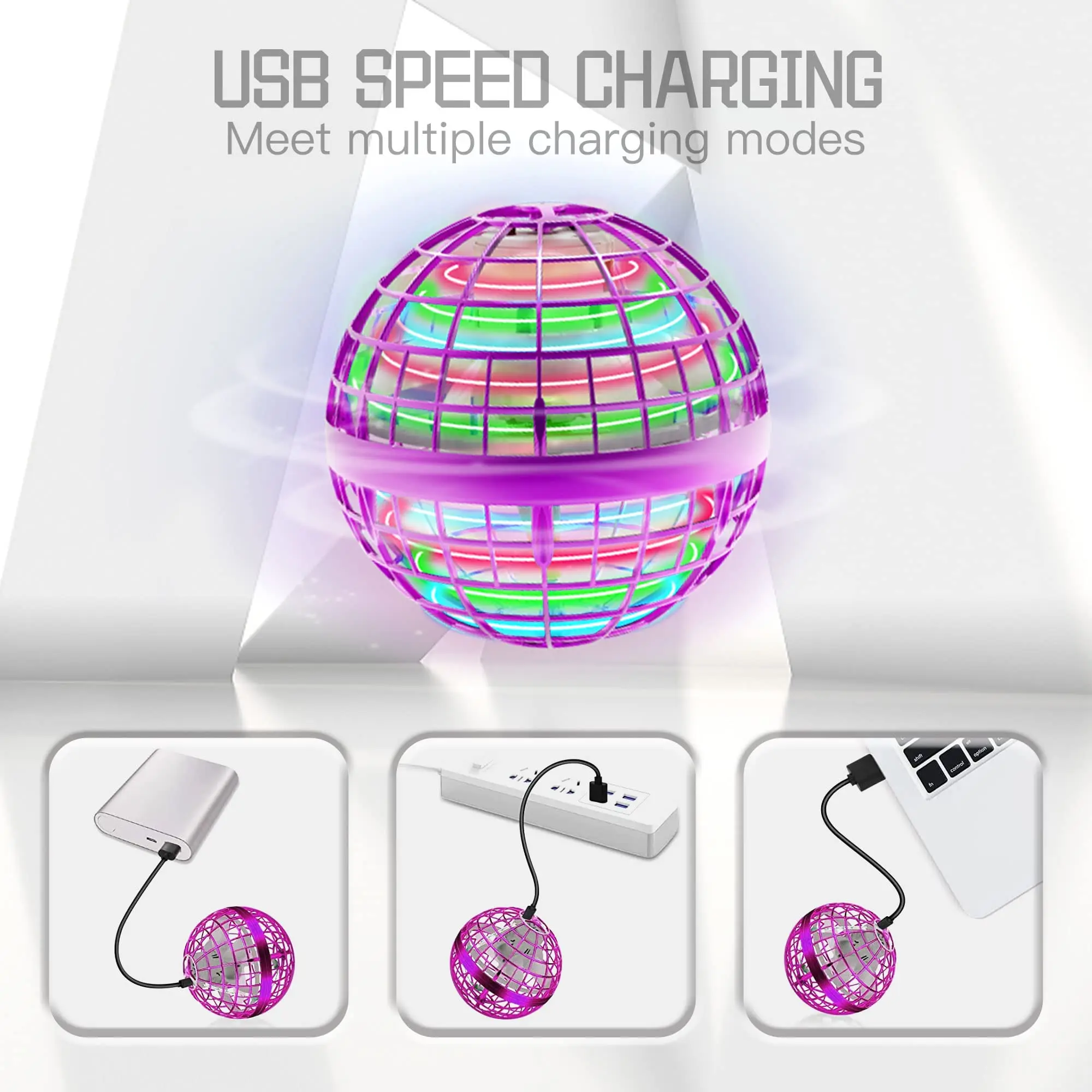 Flying Ball Toy Globe 360 Rotating Hand Controlled Flying Orb Ball Toys ...