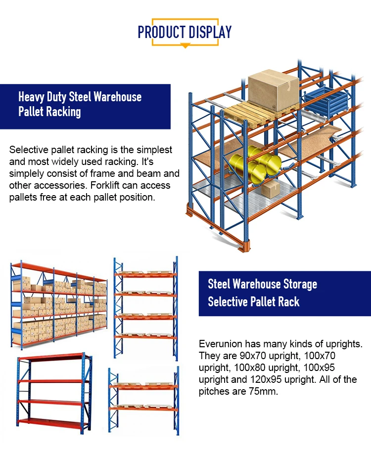 New Product Warehouse Storage Selective Pallet Rack Adjustable Heavy ...