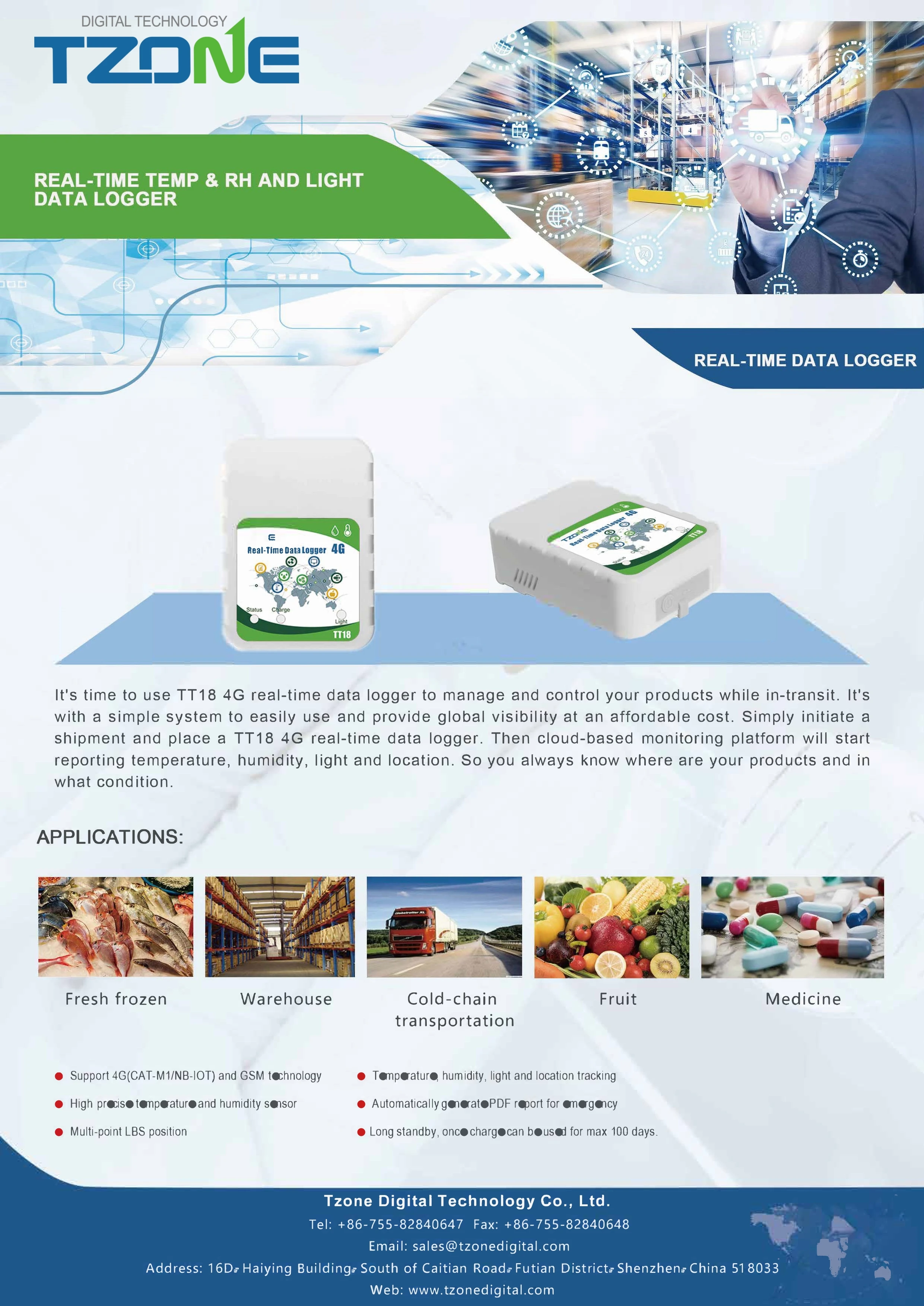 4g 5g Network Temperature And Humidity Data Logger For Recording ...