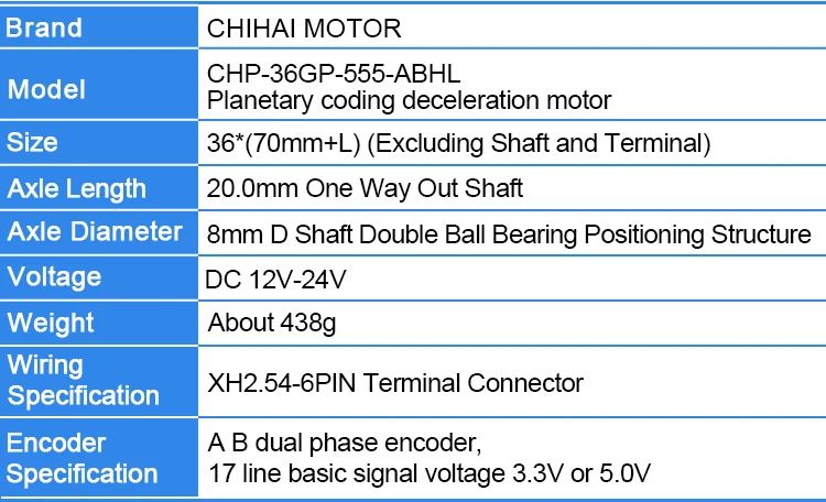 Chihai CHP-36GP-555-ABHLL 12-24V Permanent Magnet Gear Motor for Fans ...