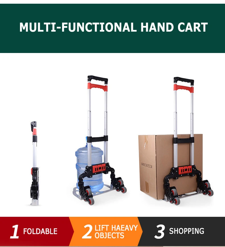 6 Wheels Heavy Duty Stair Climbing Luggage Carrier Carry Up Cart ...