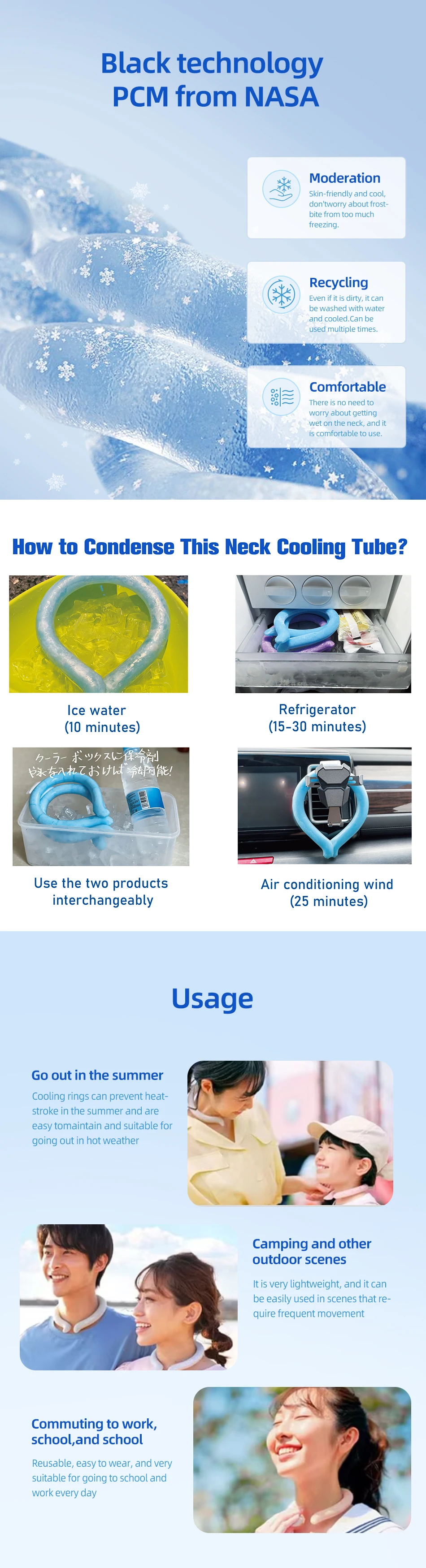 Wholesale PCM Neck Cooler Cooling Neck Wrap Tube Reusable Neck Ring ...