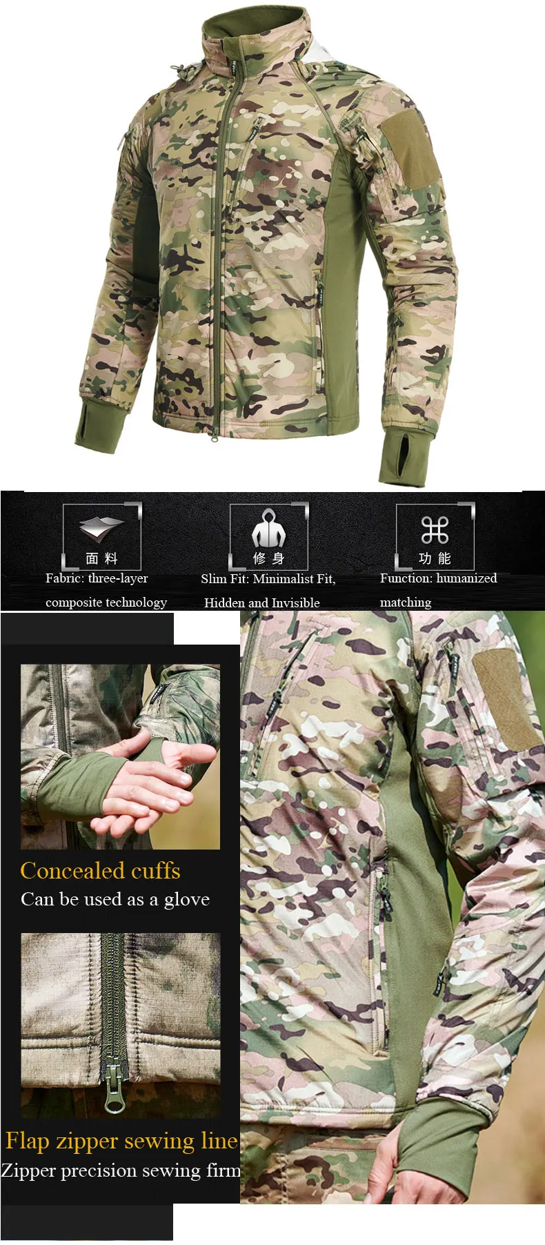 YAKEDA Shark Skin Softshell Tactical Jacket - Warm & Durable