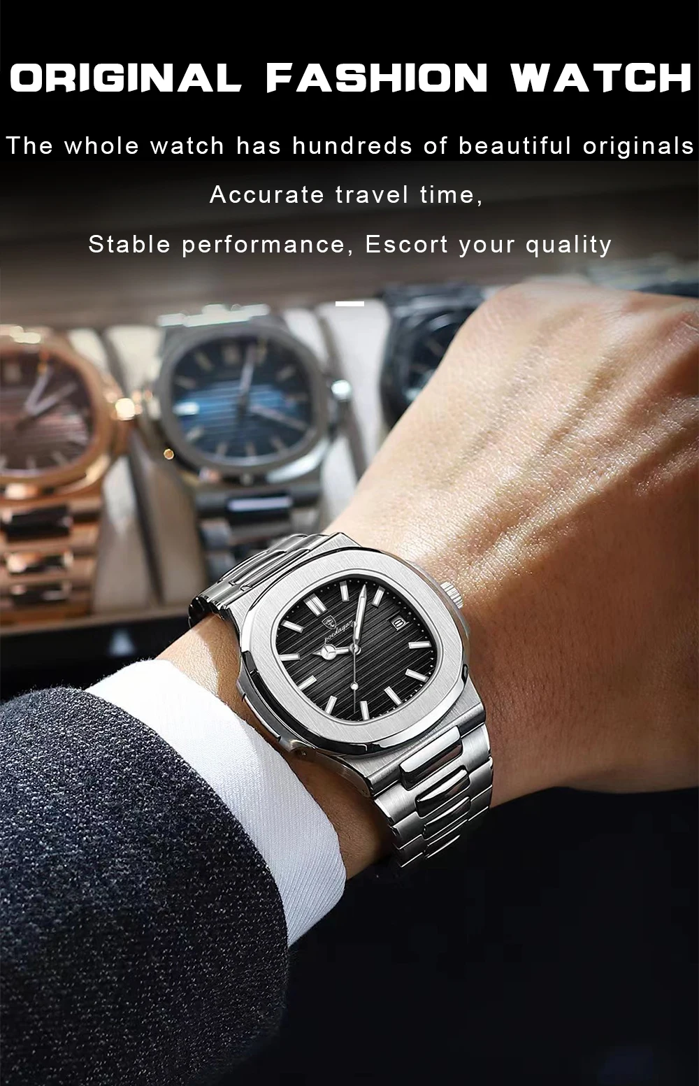 POEDAGAR 613 Luxury Quartz Watch for Men - Waterproof Stainless Steel ...