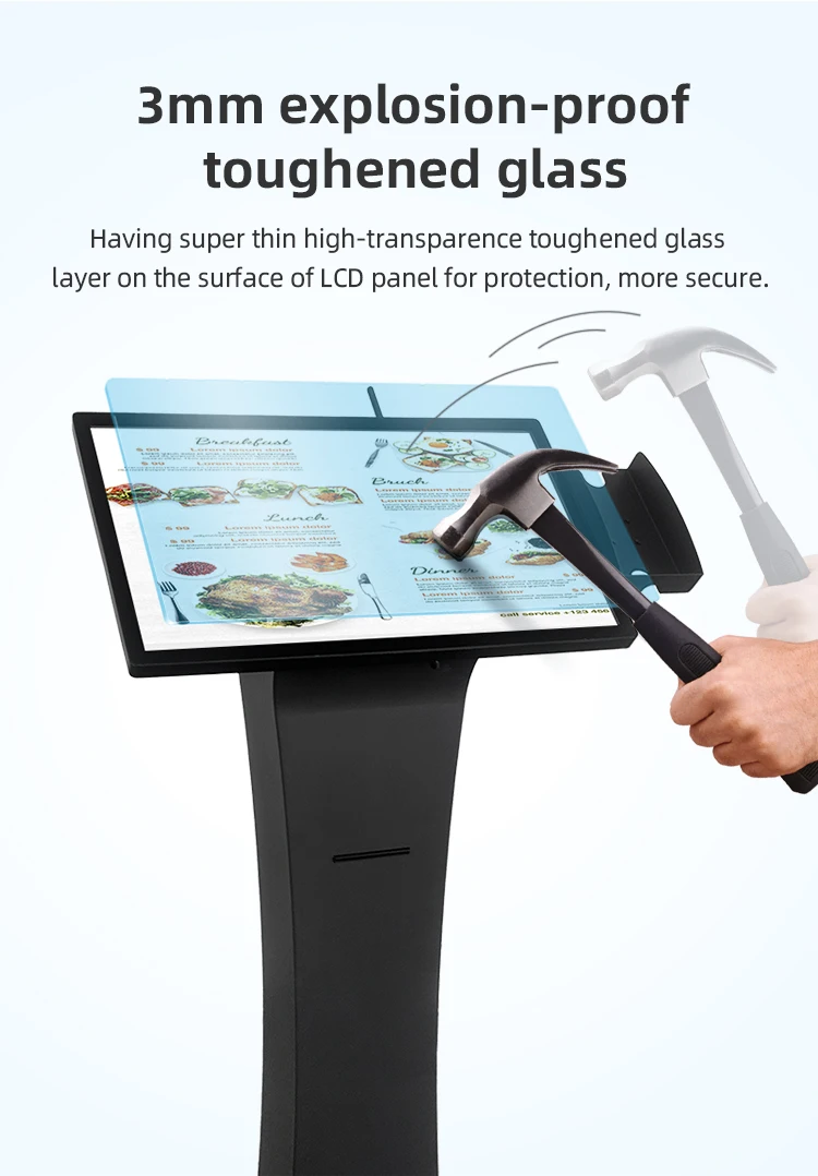 Fast Food Automatic Touch Screen Kiosk With Printer Pos Systems Touch ...