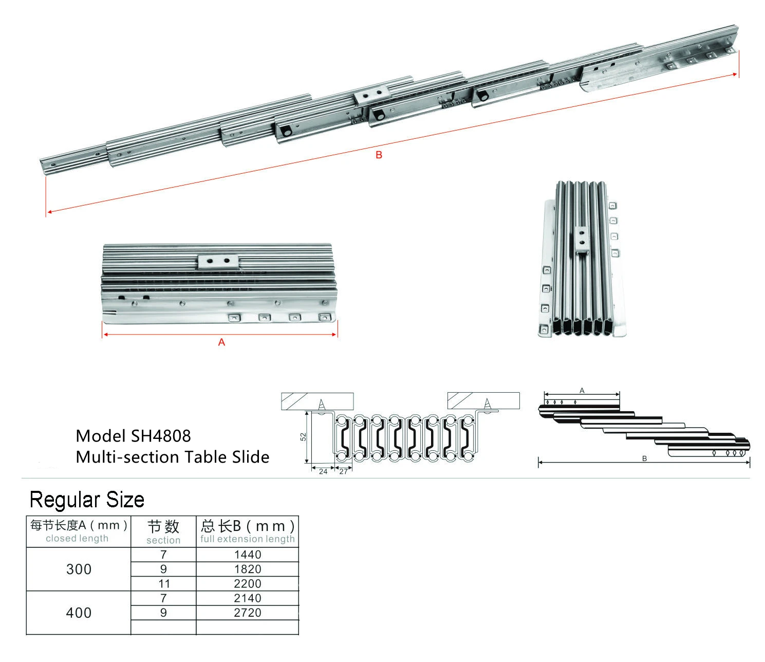 Transformer Multi-Section Extension Extendable Console Dining Table ...