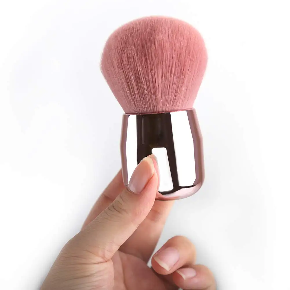 Foundation Brush Large Pink Powder Brush Flat Kabuki Makeup Brush ...