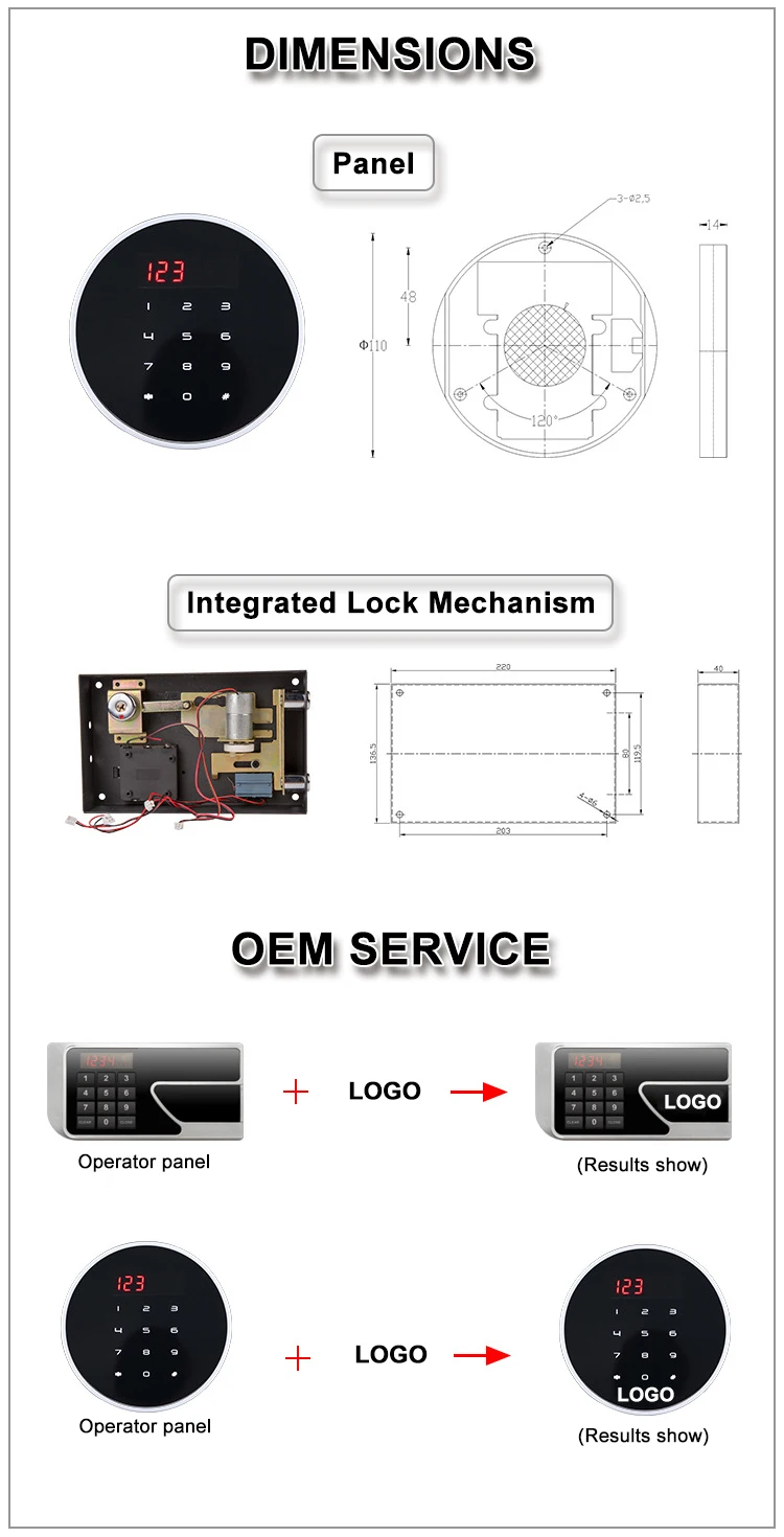 Zinc Alloy Led Screen Electronic Password Digital Safe Deposit Box Lock ...