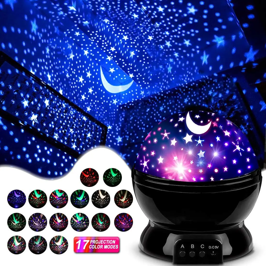 Warehouse Usb Star Rotating Sky Starry Star Kids Led Night Light 8 ...