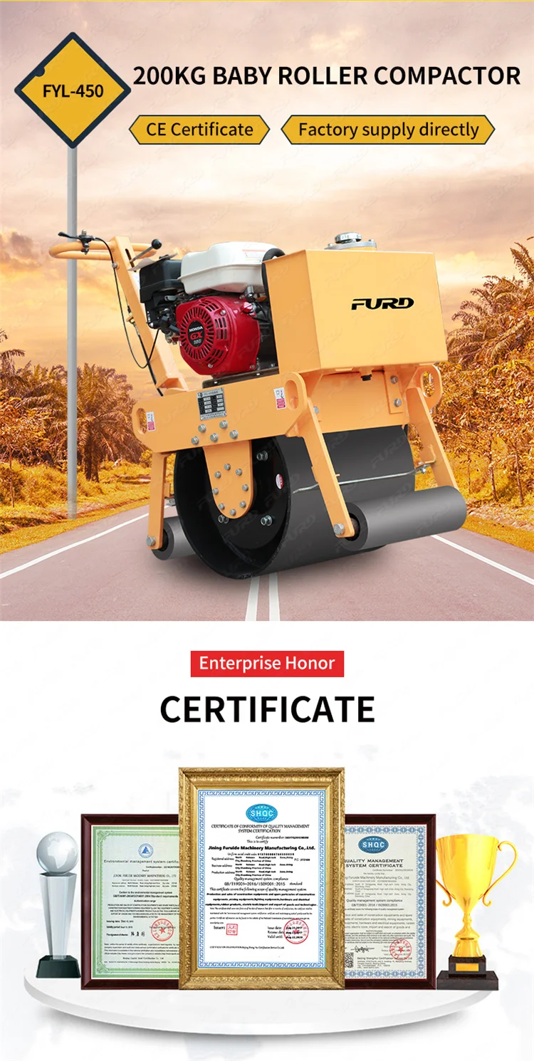 Walk Behind Vibratory Road Roller 200 kg Self-propelled Vibratory Road ...
