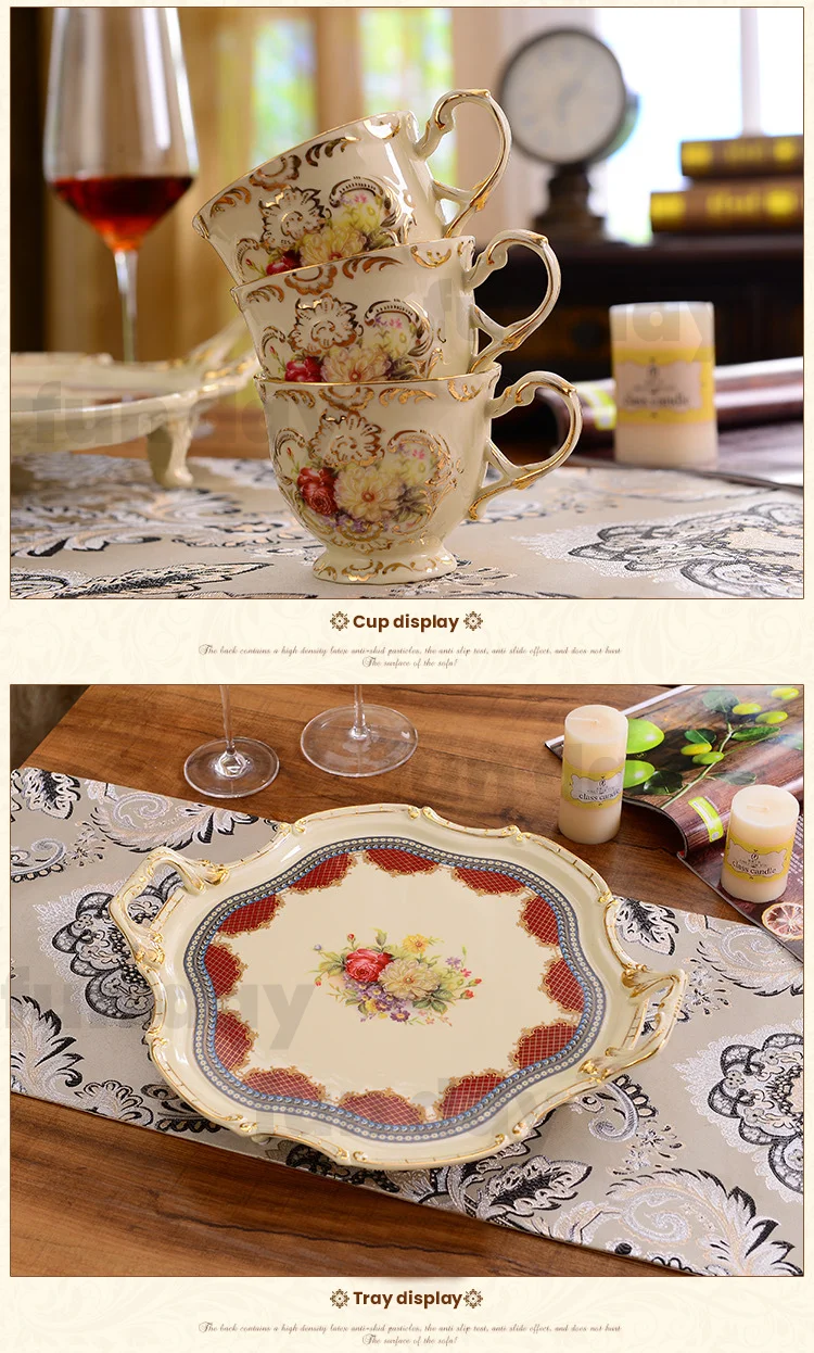 European Court Style Ceramic Tea Set With Tray British Afternoon Tea Set Coffee Cup Home Teapot ...