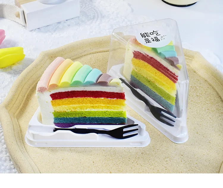 Clear Plastic Take-Away Triangle Cake Cheese Food Sandwich Container ...