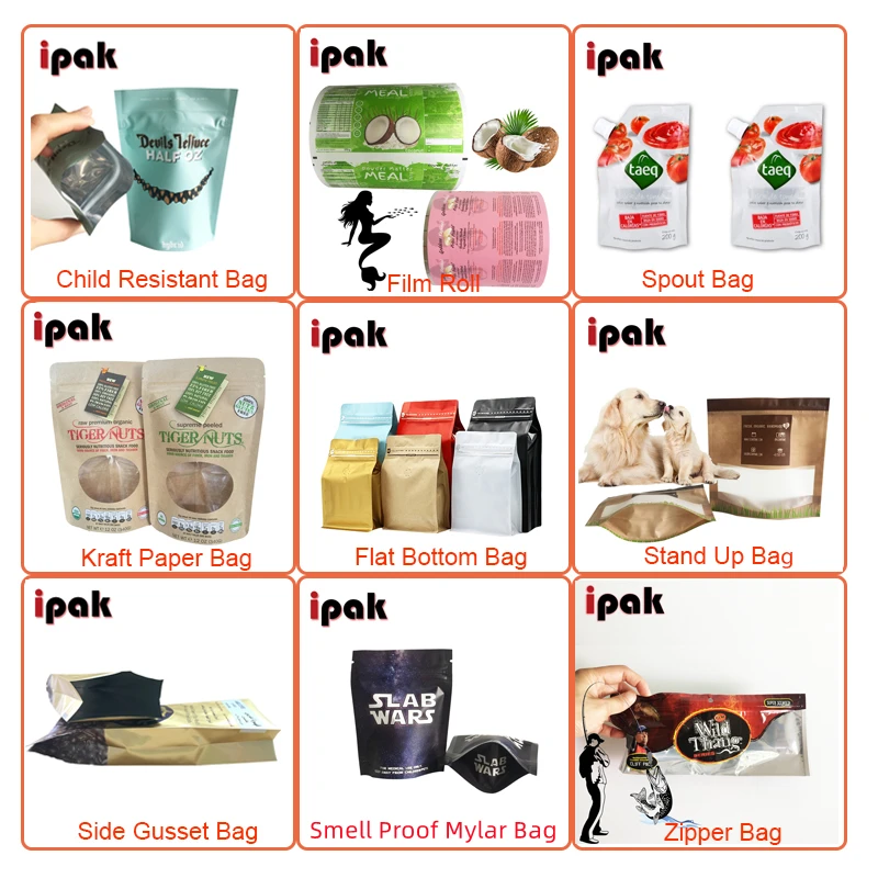 Custom Stand up Matte Black Food Packaging Bag for Beef Jerky