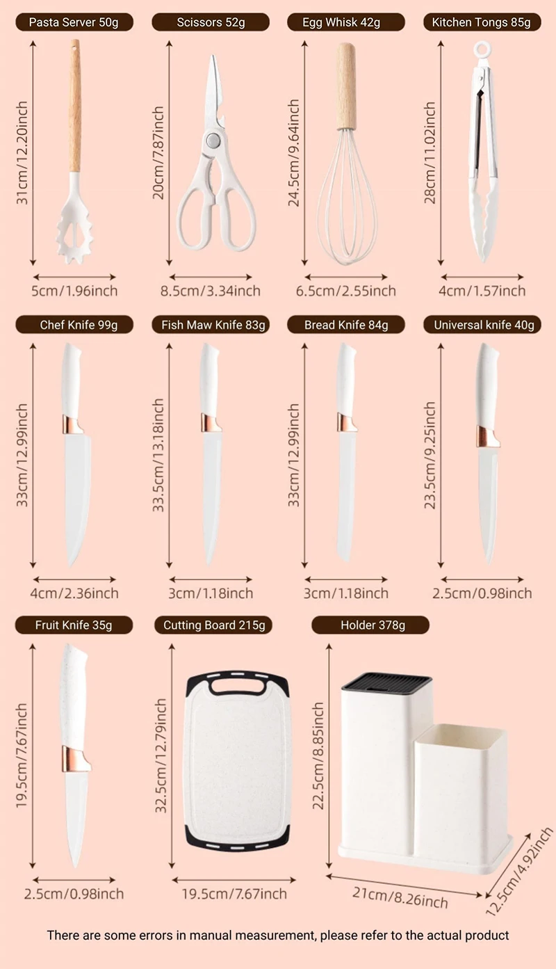 19Pcs/Set High Quality Kitchen Utensil Set With Wooden Handle and ...